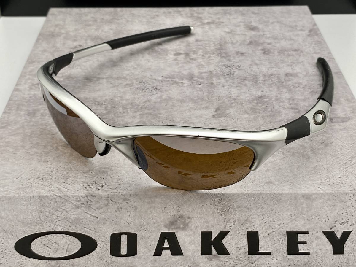 【やや傷や汚れあり】90s★OAKLEYオークリー HALF JACKETハーフジャケット FMJフルメタル/Titanium Iridium ...
