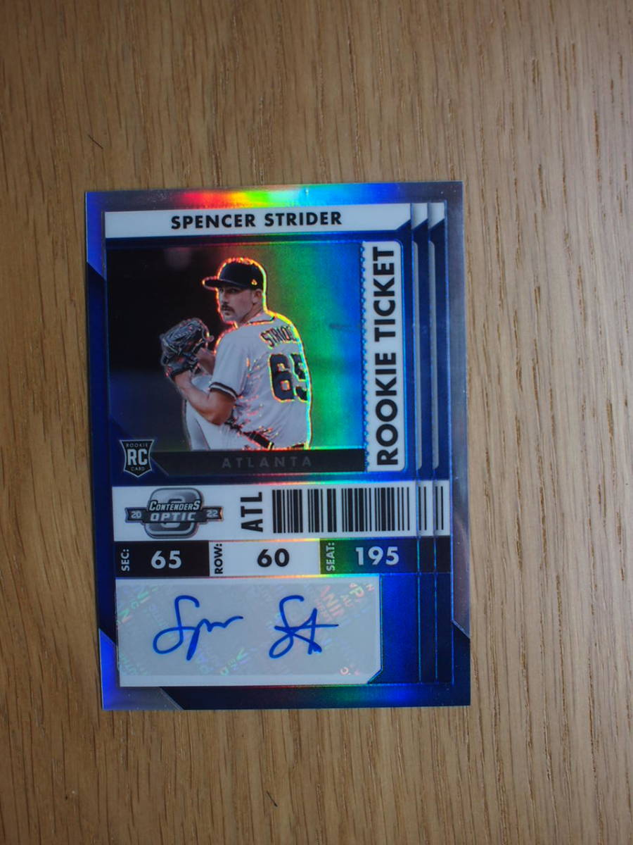【未使用に近い】2022 Panini Contenders Draft Ticket Spencer Strider Rookie Auto ...