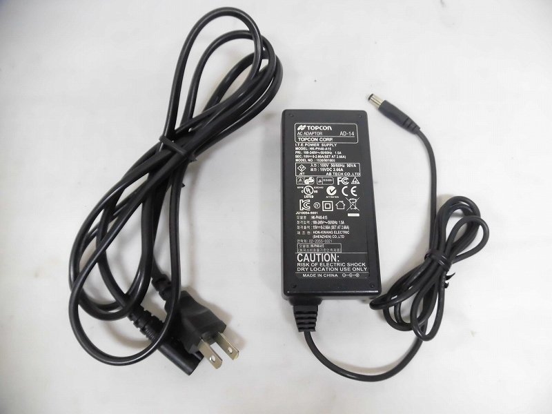 【傷や汚れあり】Kなま8673 TOPCON/トプコン ACアダプター AD-14 DC15V 0-0.66A 測量機器 測量用品 測量道具 ...