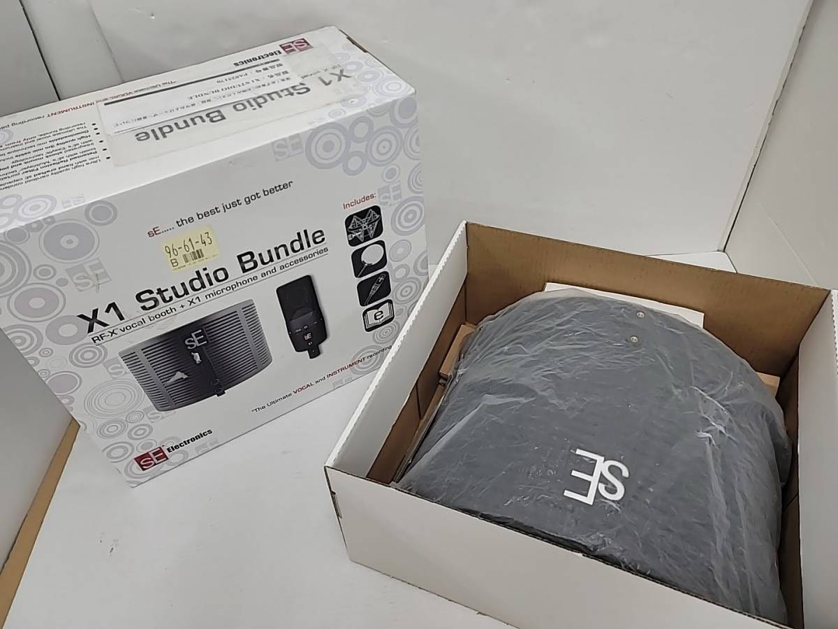 【全体的に状態が悪い】N096[12]160(マイク) ジャンク SE Electronics エスイーエレクトロニクスX1 Studio Bundle/RF-X ボーカルブース X1マイクロ ...