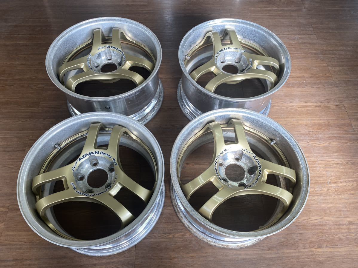 【やや傷や汚れあり】超希少 当時物 YOKOHAMA ADVANスーパーアドバンレーシング SA3R-V2 Ver2 17インチ 9.5J ...