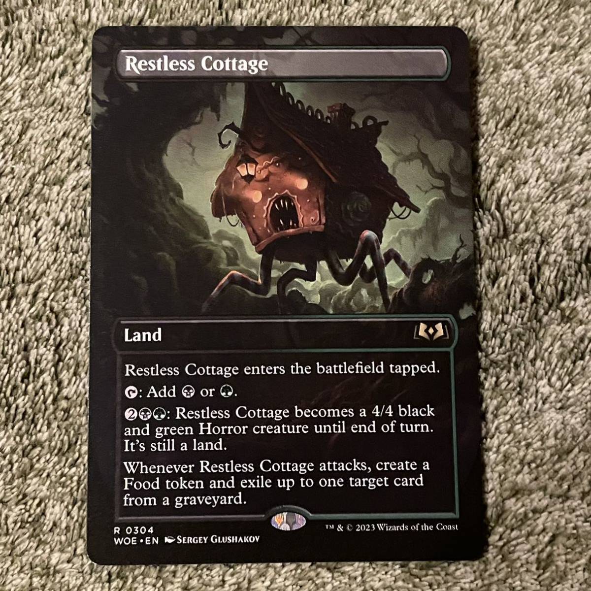 【未使用に近い】3枚迄(304) ボーダーレス 《眠らずの小屋/Restless Cottage》[WOE-BF] 土地R英語 エルドレインの ...