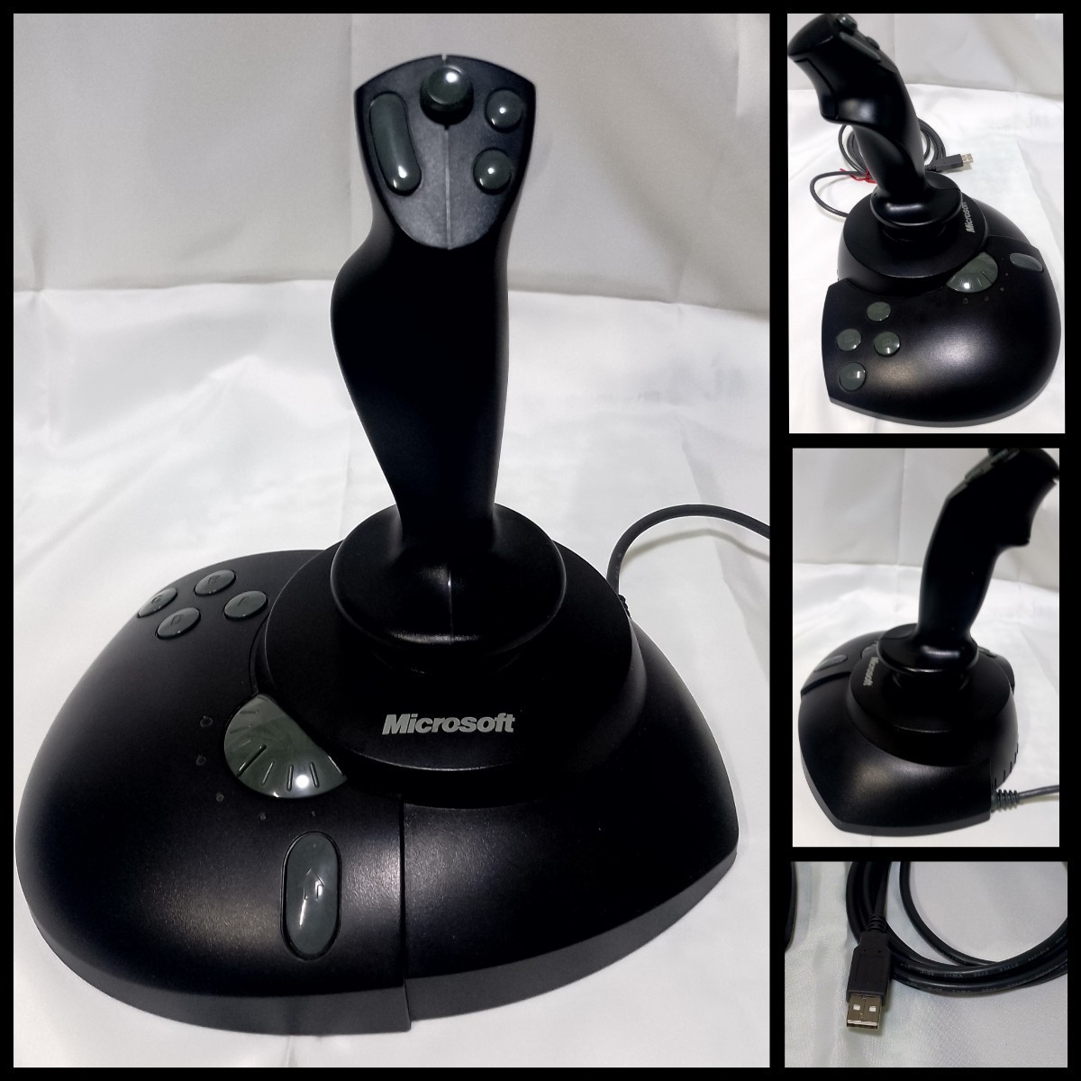 【目立った傷や汚れなし】Windows11対応 Microsoft SideWinder Precision Pro フライトシミュレータ ジョイスティック サイドワインダー USB接続変更品 ...