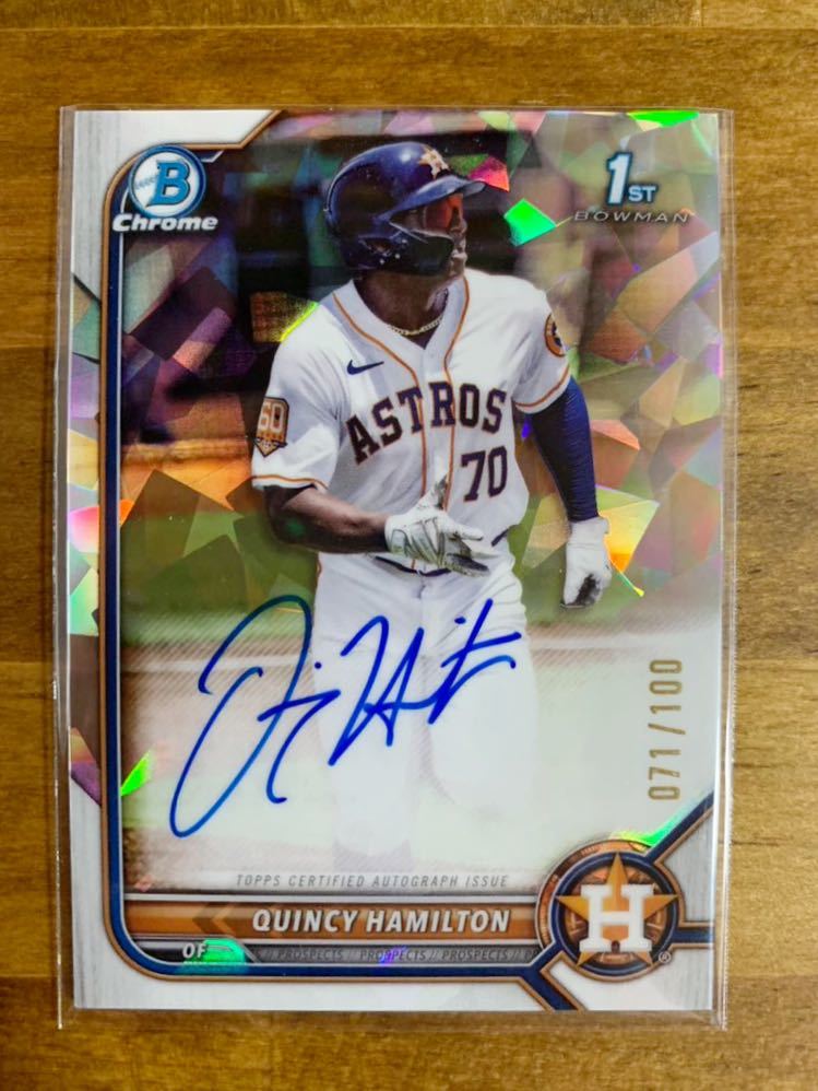 【目立った傷や汚れなし】Quincy Hamilton Topps Bowman Chrome 2022 1st Bowman Atomic ...