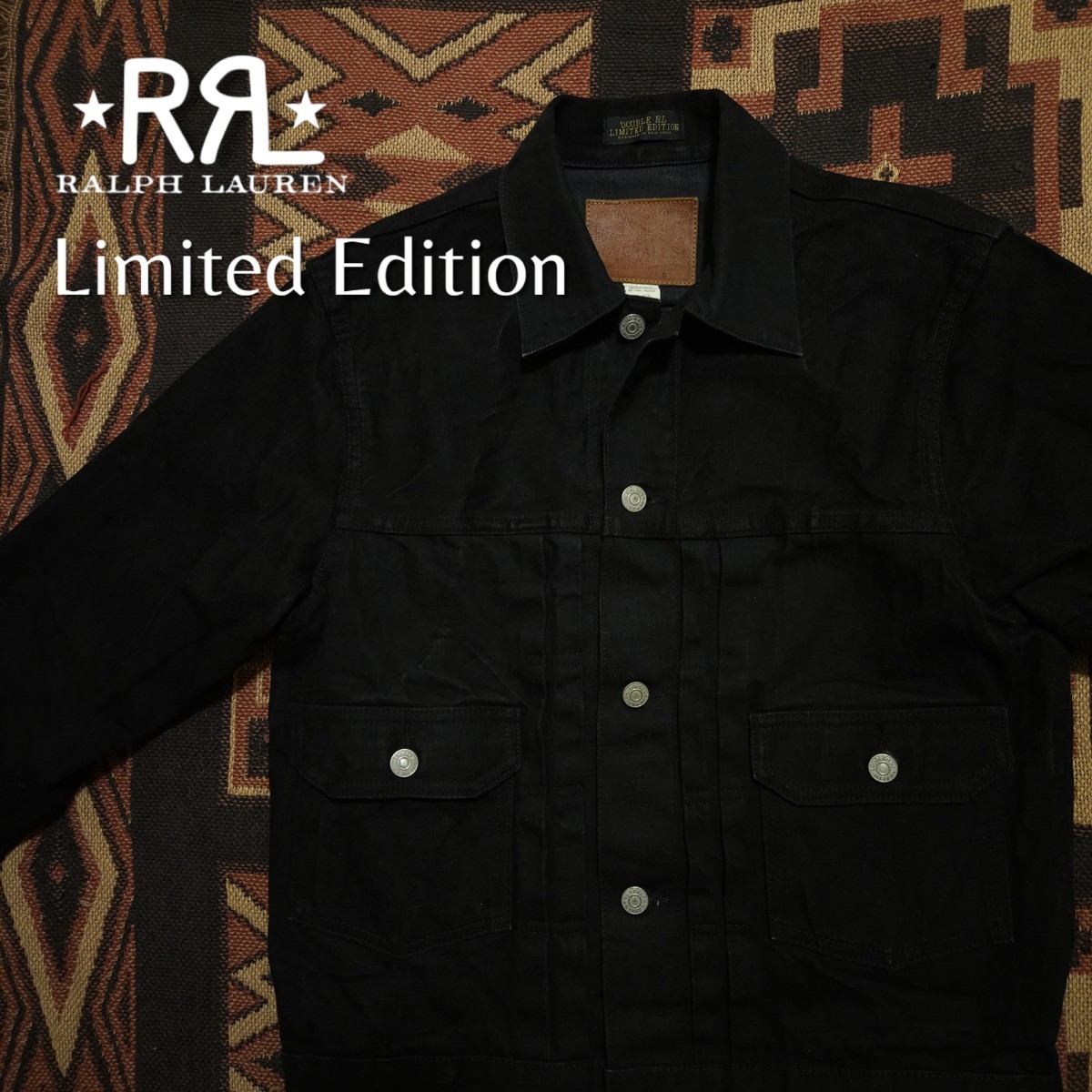 【目立った傷や汚れなし】【世界100着限定】 RRL Limited Edition Black 2nd Denim Jacket 【S】 USA製 リミテッドエディション ブラック デニム ...