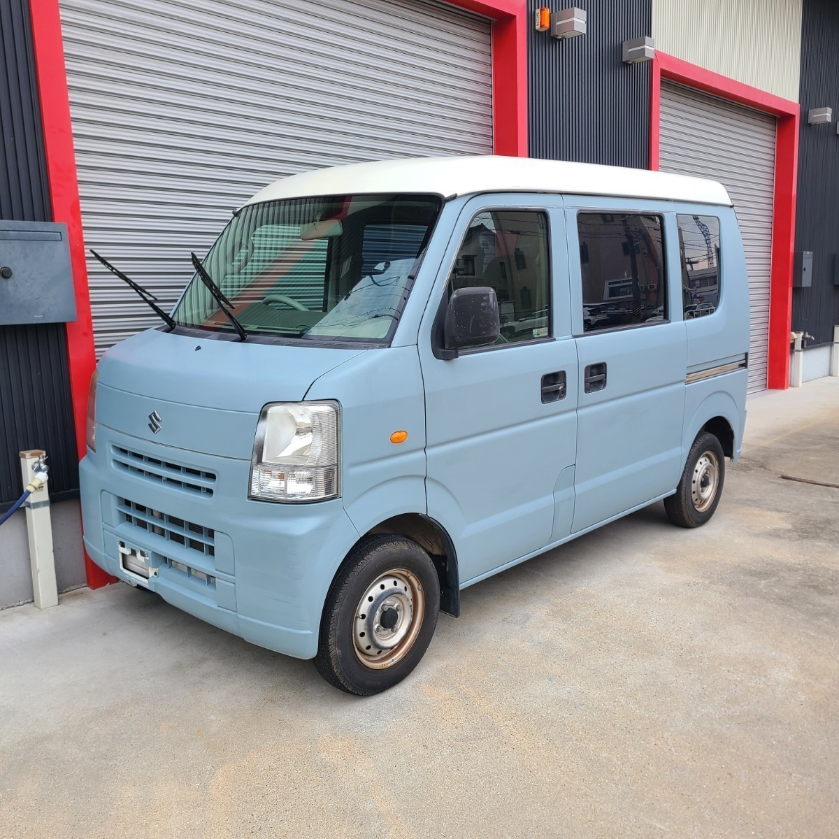 【走行距離 141,500 km】スズキ エブリィバン DA64V 車検無し ミントブルー 実動車 ケンウッドナビ 記録簿 作業車 自家用 軽 ...