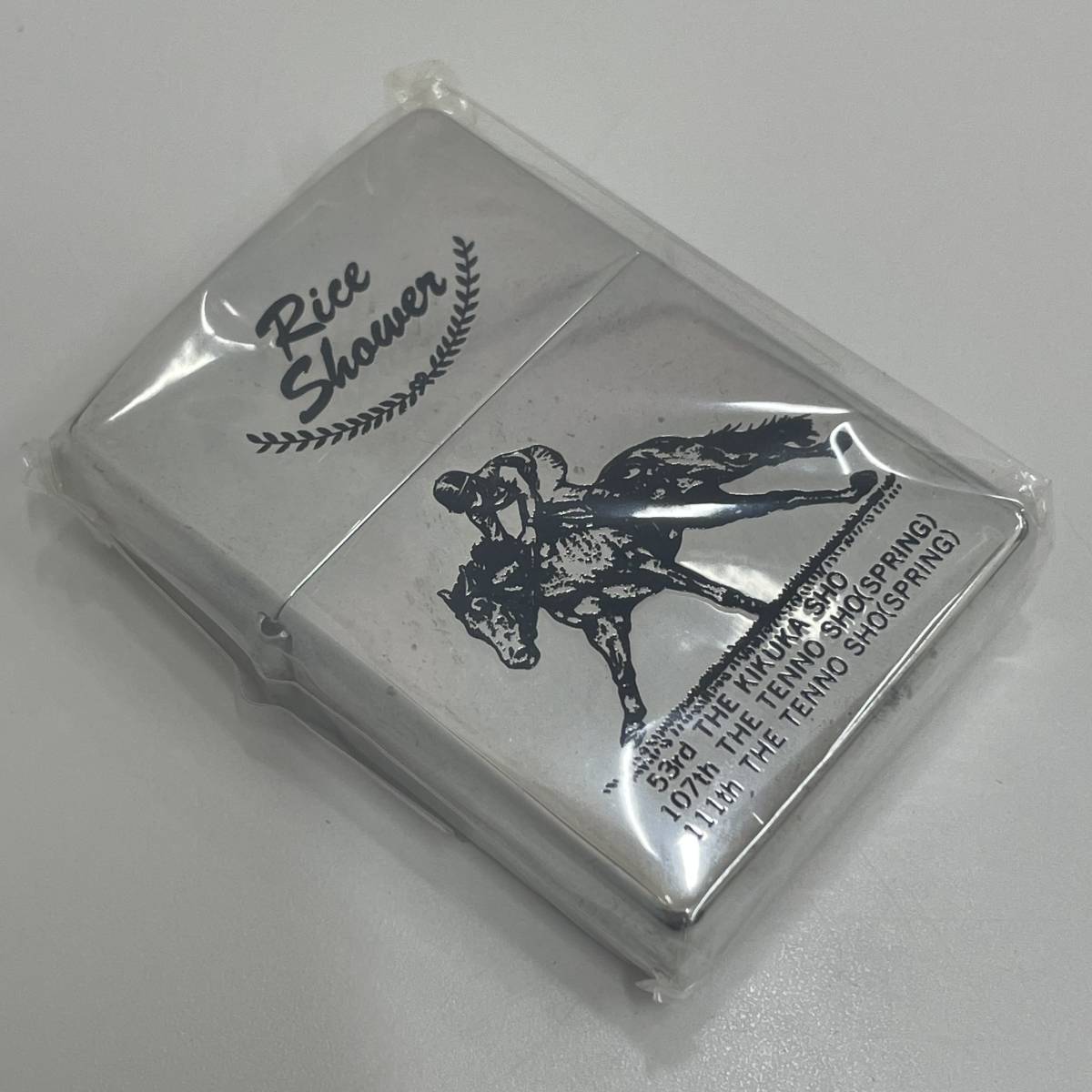 【やや傷や汚れあり】#7551AZ Zippo 未開封品 Rice Shower ライスシャワー オイルライター 競馬 競走馬 ケース付き ...