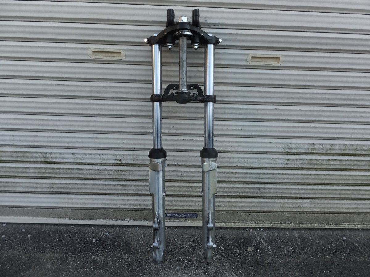 【傷や汚れあり】CB450N 純正 当時物 フロントフォーク 33パイ ステム・トップブリッジ付き PC14 HONDA 絶版旧車 検/CB250N CB400N ホークⅢ CB250T ...