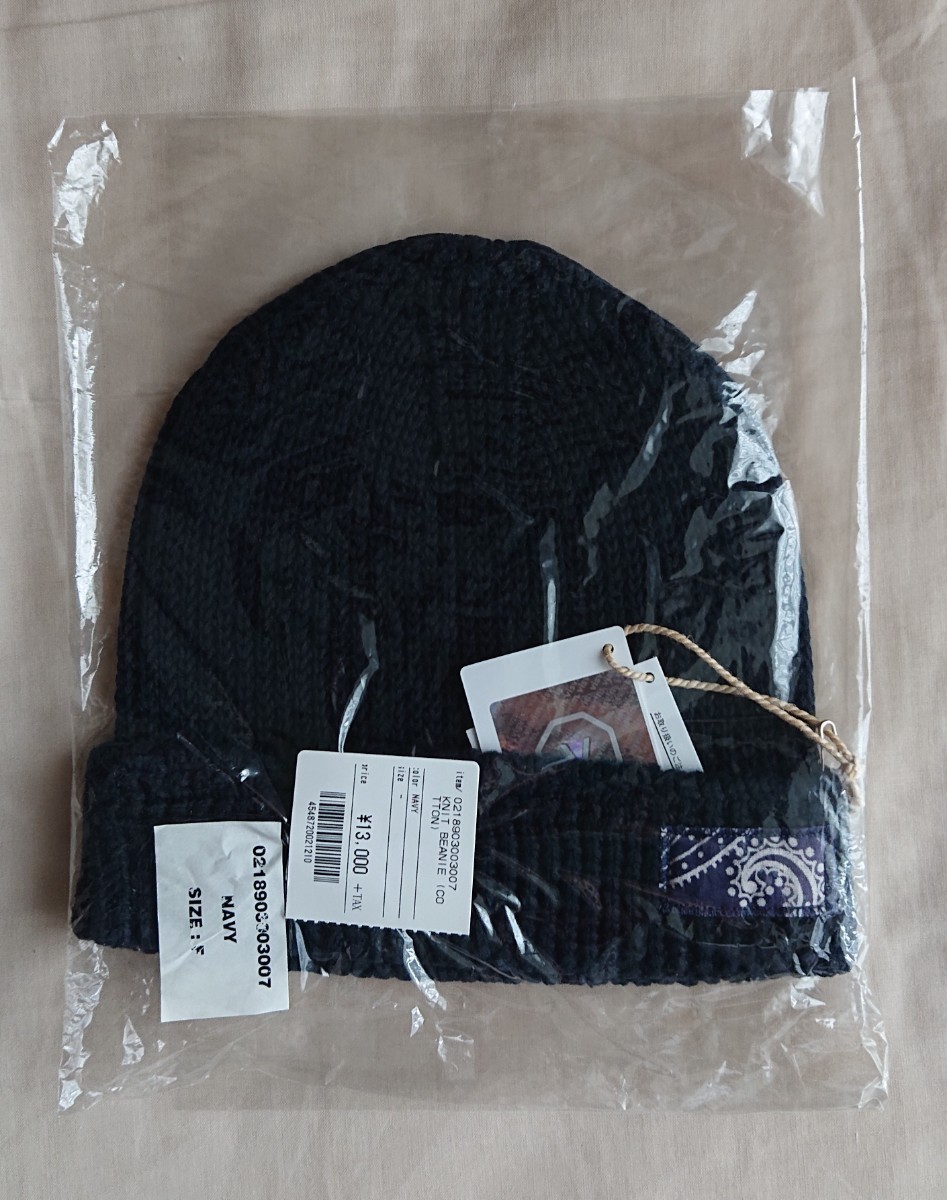 【未使用】新品 ICT Visvim Knit Cap Navy ニットキャップ 帽子 ネイビー / indigo mud kerchief ...