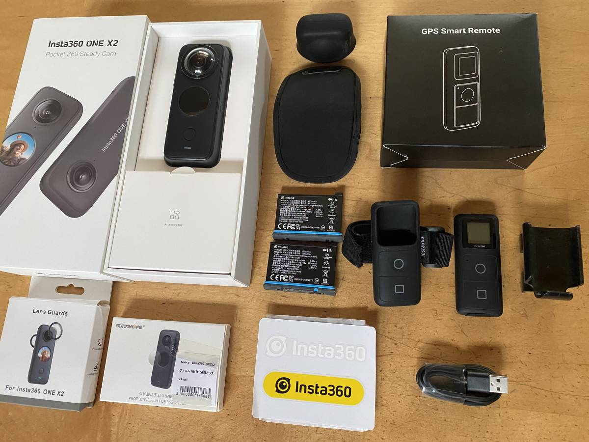 【目立った傷や汚れなし】☆美品☆Insta360 ONE X2☆ 動作確認済み・使用回数小・希少 GPS スマートリモコン付属・ 純正 ...