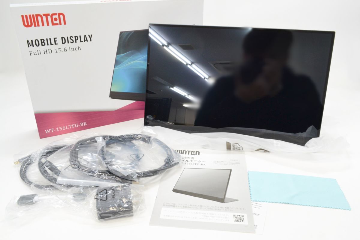 【未使用】(694M 0125Y5)1円～ 未使用 WINTEN MOBILE DISPLAY WT-156LTFG-BK Full HD ...