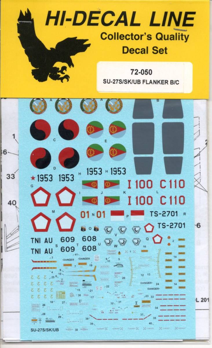 【未使用】1/72 Hi Decal ハイデカール HD72050B Sukhoi Su-27S/SK/UB Flanker B/Cの落札情報 ...