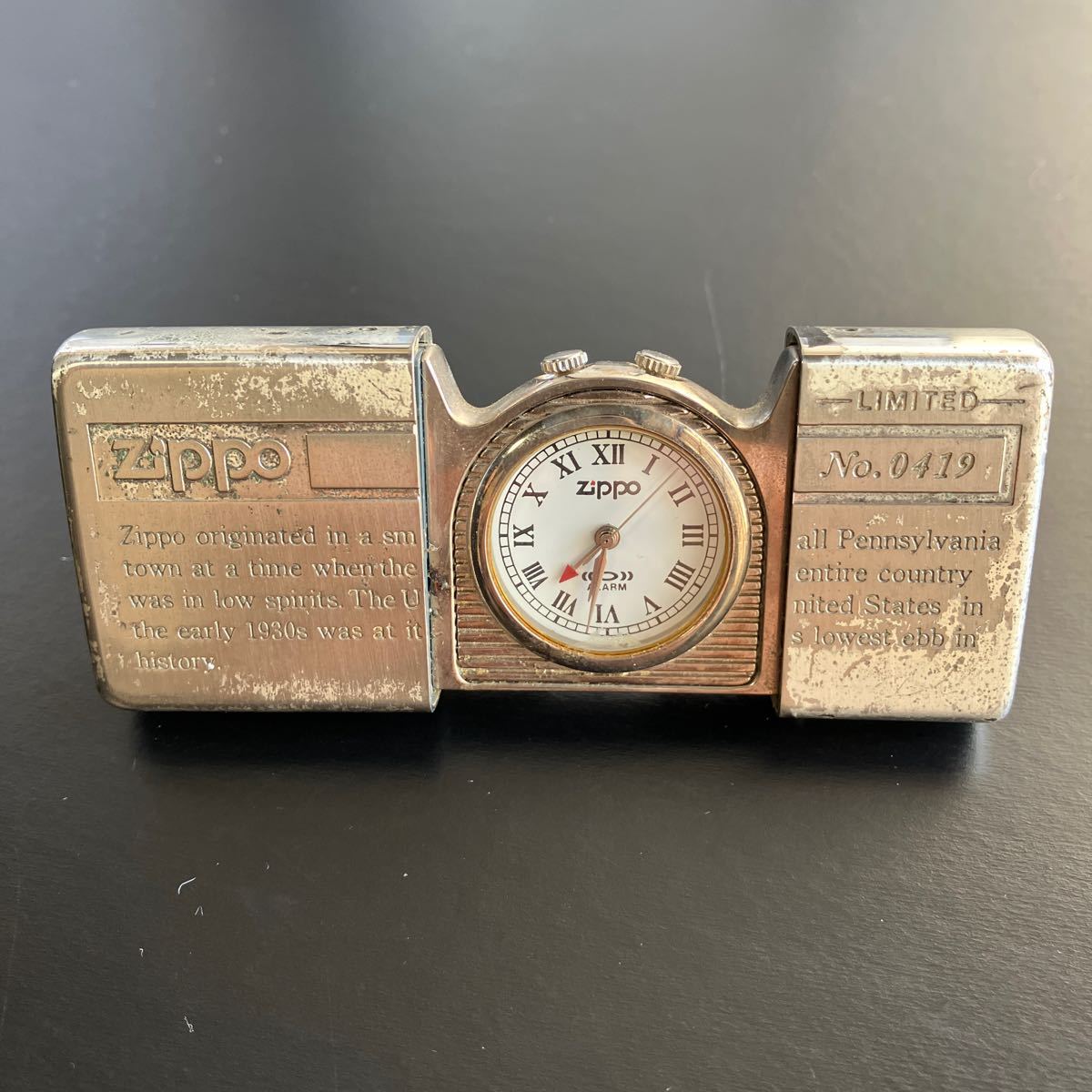 【傷や汚れあり】ZIPPO ジッポー TIME TANK タイムタンク LIMITED リミテッド POCKET CLOCK ポケットクロック ...