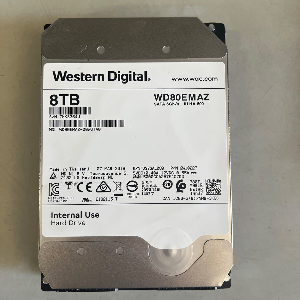 【傷や汚れあり】Western Digital WD Red WD8001FFWX 8TB その4（表面に文字の記述あり）【中古】の落札情報 ...