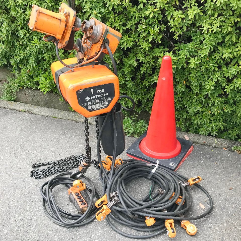 【傷や汚れあり】要飯m046 日立 1.0t 電動ホイスト『1S』揚程約3m モートルブロック 電動トロリ『1/2ET2』コントロールスイッチ付き 三相200Vの落札情報詳細 - ヤフオク落札 ...