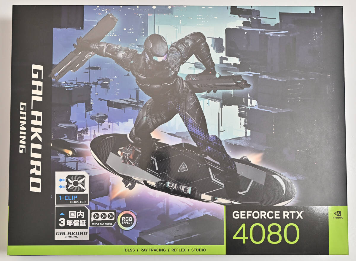 【目立った傷や汚れなし】3年保証 玄人志向 GALAKURO GAMING NVIDIA GeForce RTX 4080 GG ...