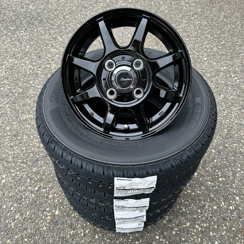 【未使用】2024年製 ブリヂストン K370 145/80R12 80/78N 新品 ブラック アルミホイールセット 4本送料込み35800円～の落札情報詳細 - ヤフオク落札価格検索 オークフリー