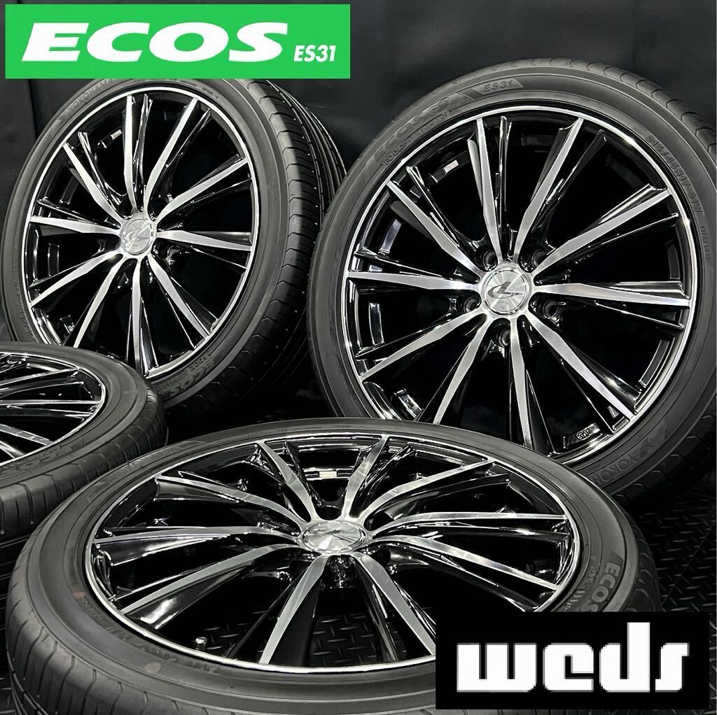 【傷や汚れあり】ヨコハマ ECOS ES31 215/45R17&weds LEONIS WX 4本 №240510-S3 7J +47 5H 114.3 ノア ヴォクシー アイシス セレナ ...