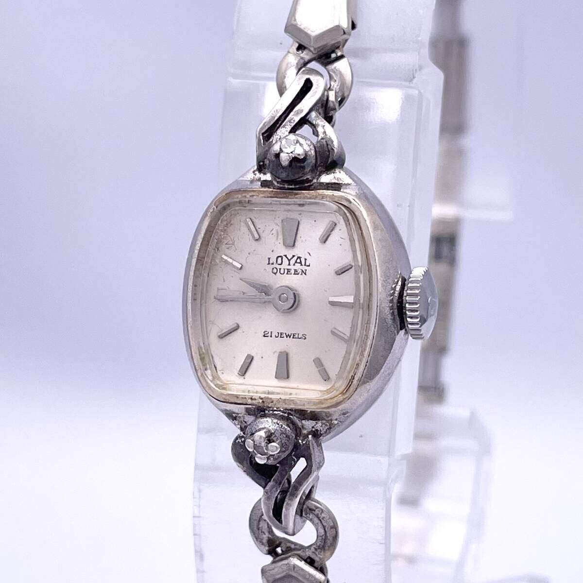 【傷や汚れあり】LOYAL QUEEN ロイヤル クイーン 腕時計 ウォッチ 手巻き 機械式 21 JEWELS 21石 銀 シルバー ...
