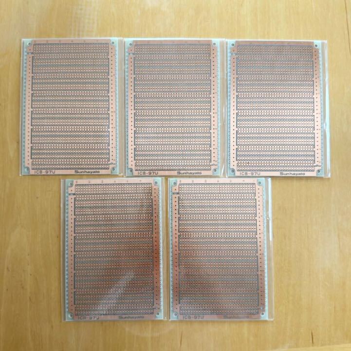【未使用】【新品・未使用】 Sunhayato サンハヤト ユニバーサル基板 ICB-97U ① 5枚セット まとめ ガラスコンポジット片面 IC用連結ドットパターンの落札情報詳細 ...