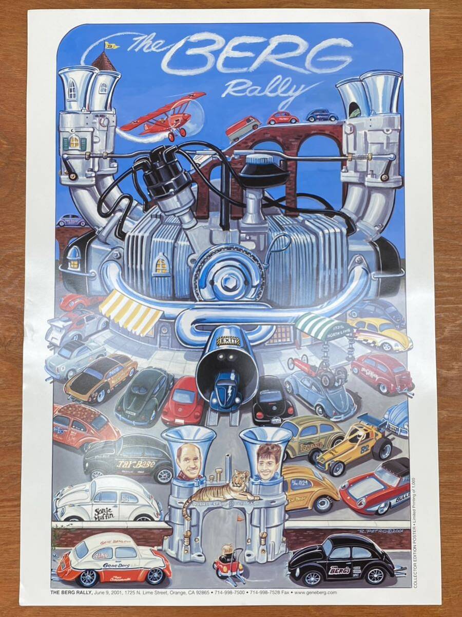 【傷や汚れあり】空冷vw 2001 The Berg Rally 貴重 ポスター ラスト1枚 63.5x44 タイプ1 タイプ2 ジーンバーグ ...