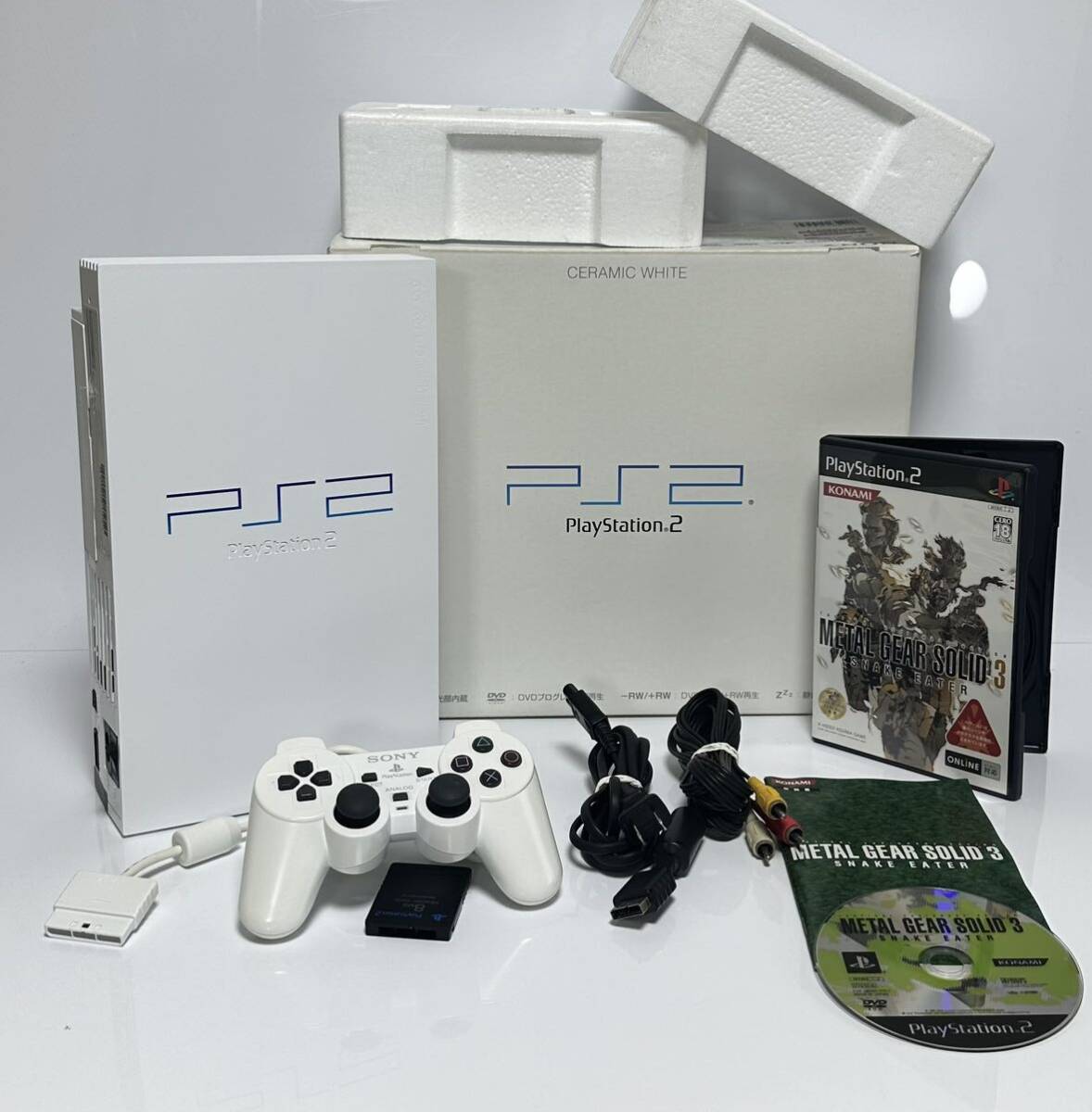 【目立った傷や汚れなし】★動作確認済★ PlayStation 2 PS2 本体 SONY PS2 PlayStation 2 パール ホワイト SCPH-50000 CWソニー ...