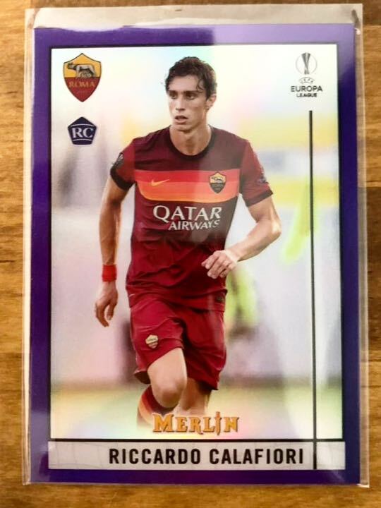 【未使用に近い】Riccardo Calafiori AS Roma #/150 Speckle Refractor 2021 Topps ...