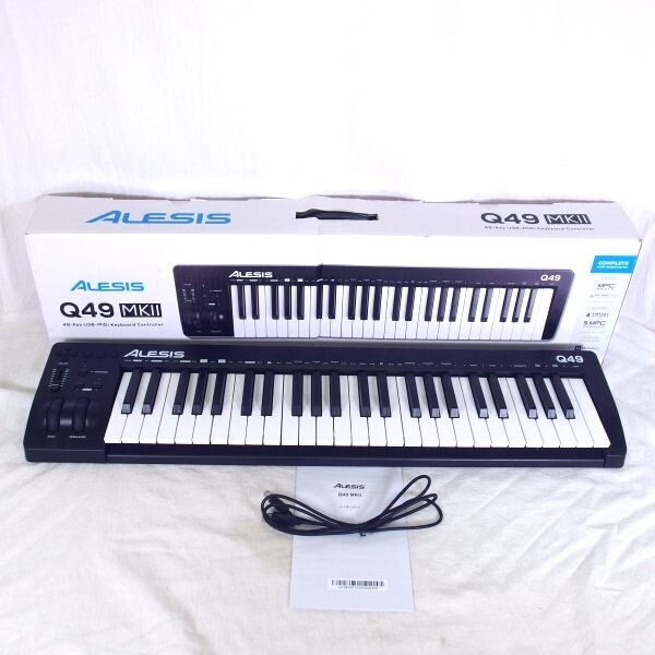 【目立った傷や汚れなし】【在庫整理出品/通電確認済/美品】ALESIS Q49 MK II MK2 49鍵 USB/MIDIコントローラー ...