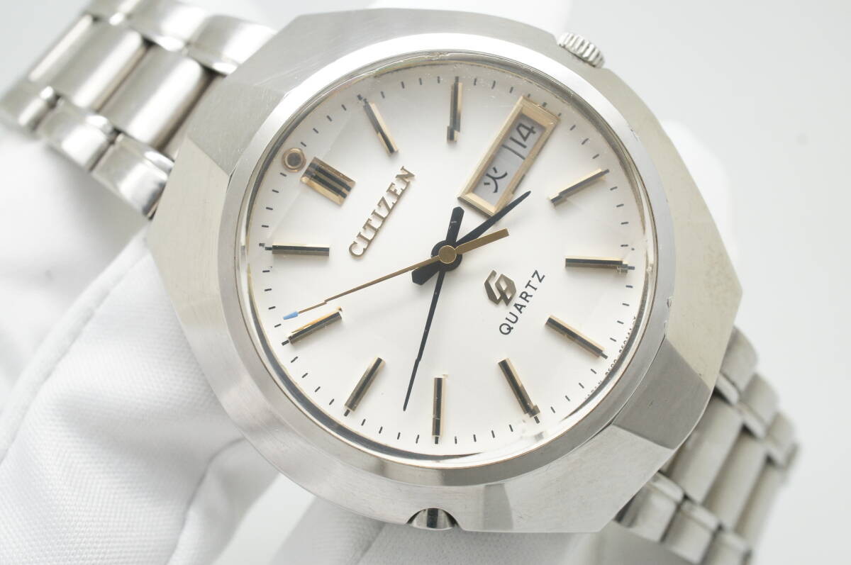 【やや傷や汚れあり】G65 作動良好 CITIZEN シチズン LEDシグナル搭載 CQ 8600-860039 カットガラス クリストロン ...