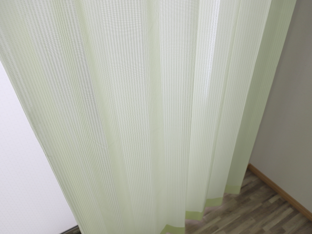 【未使用】お買い得 外から見えにくい遮像レースカーテン 幅100㎝ 丈198cm（2枚組） soleiyu（グリーン）送料込み（一部地域を除き）の落札情報詳細 - ヤフオク落札価格検索 オークフリー