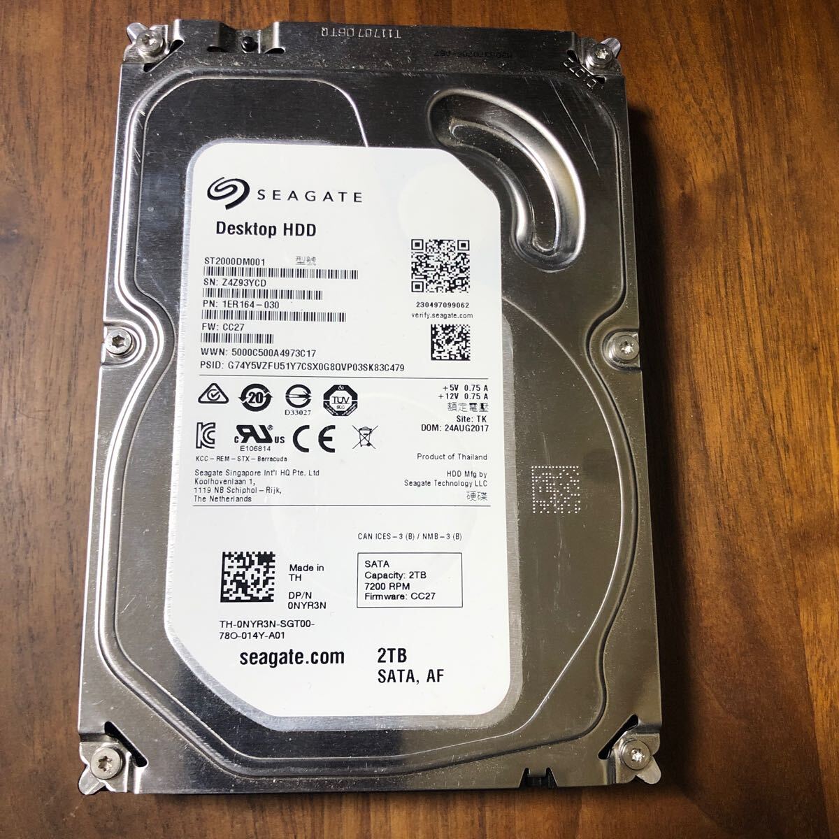 【やや傷や汚れあり】X261:【動作保証/使用1868時間】Seagate 2TB HDD ST2000DL003-9VT166 3.5インチHDD SATA 2000GBの落札情報詳細 ...