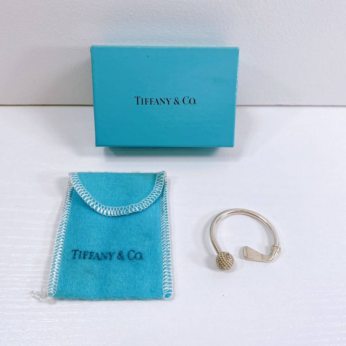【やや傷や汚れあり】190【中古】TIFFANY&Co. ティファニー ゴルフモチーフ キーリング キーホルダー シルバー925 メンズ ...