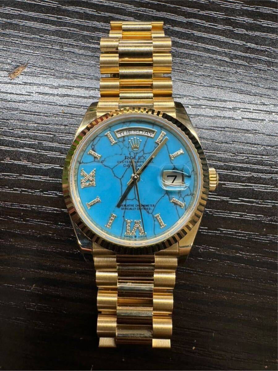 【やや傷や汚れあり】ROLEX ロレックス デイトデイト 128238 ターコイズ 腕時計 自動巻きの落札情報詳細 - Yahoo!オークション落札価格検索 オークフリー