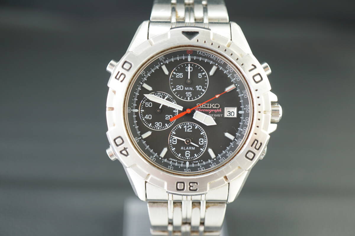 【傷や汚れあり】【B8/20-Y A89】★SEIKO/セイコー クロノグラフ アラーム付き 7T32-7G50 メンズ 電池交換済み稼働品★難ありの落札情報詳細 - Yahoo!オークション ...
