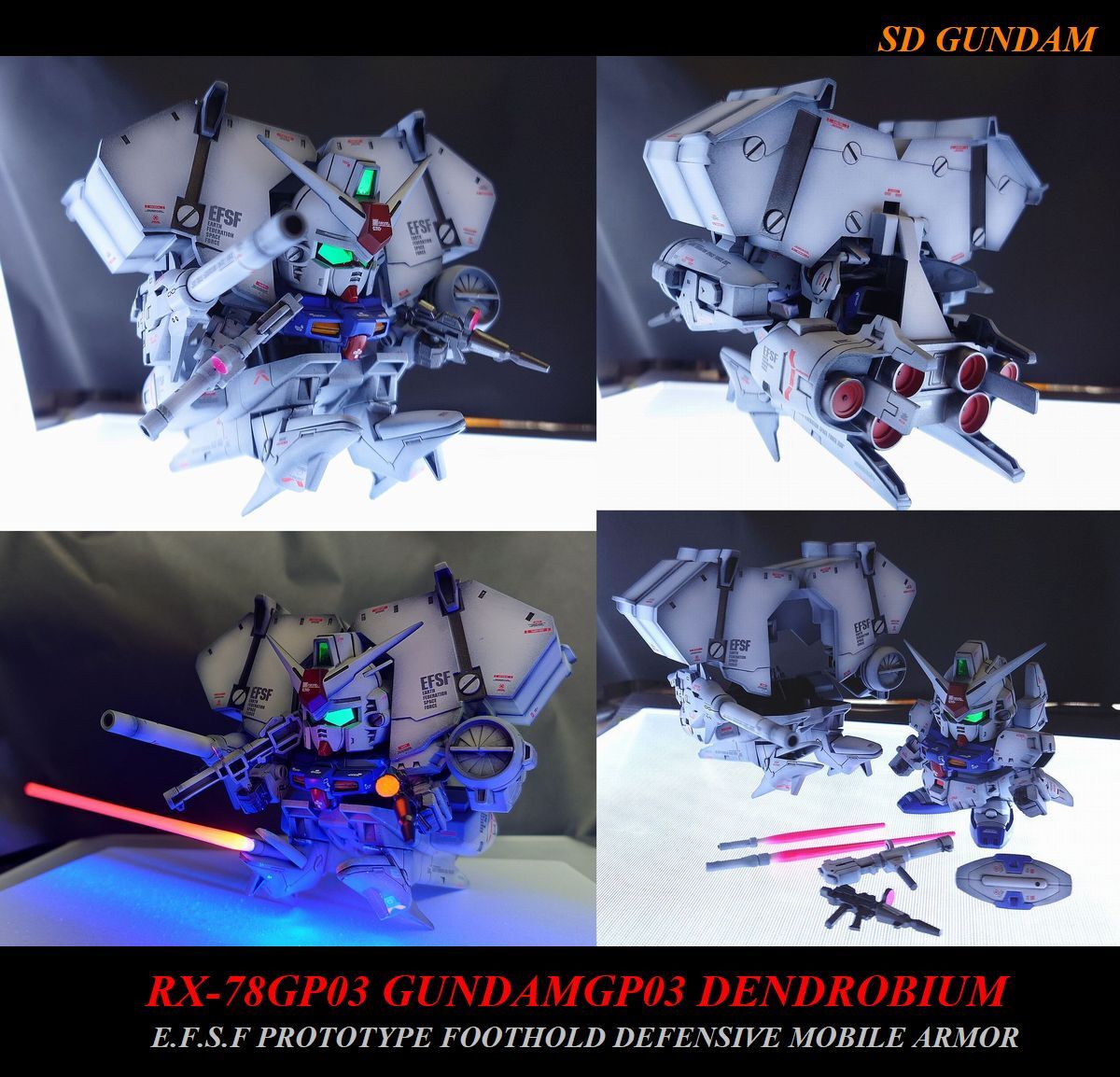 【未使用に近い】BB戦士（SDガンダム） ガンダム試作3号機 (デンドロビウム) RX-78 GP03D 塗装済 完成品の落札情報詳細 - Yahoo!オークション落札価格検索 オークフリー