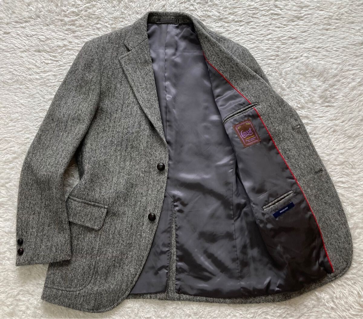 【目立った傷や汚れなし】美品 Jプレス「Lovat Laverock Tweed」ツイード ヘリンボーン ウール 段返り3B ジャケット L位 ...