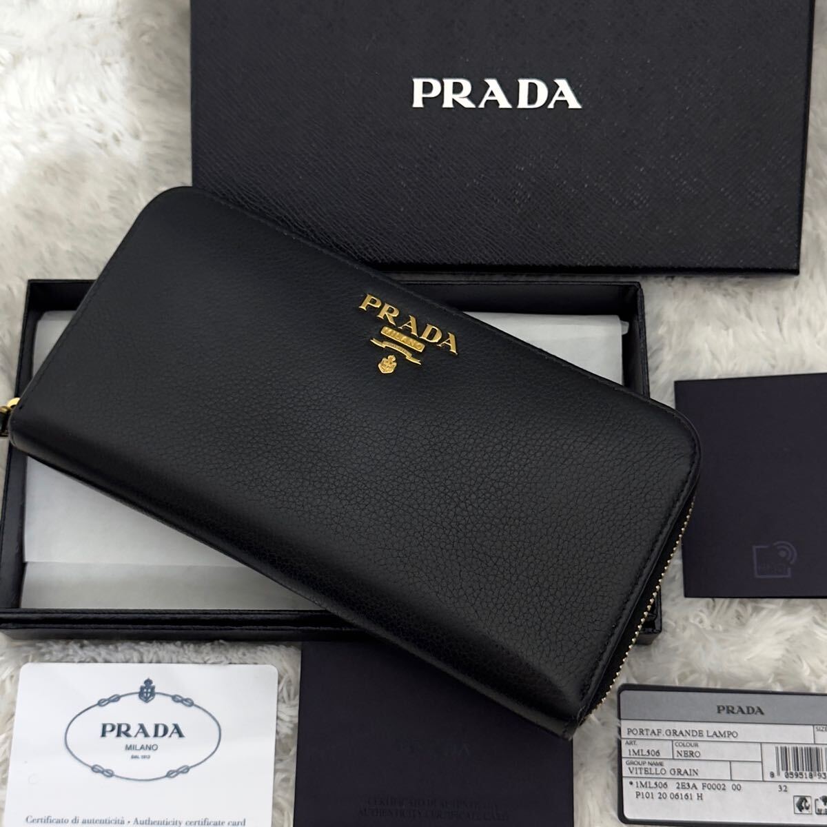 【目立った傷や汚れなし】★美品★RFID内蔵 PRADA プラダ ラウンドファスナー 財布 ゴールド金具 ICチップ ジップアラウンド レザー ブラックの落札情報詳細 - Yahoo ...