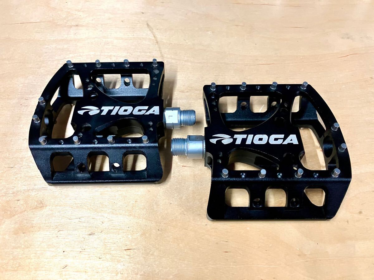 【やや傷や汚れあり】中古美品 TIOGA SURE FOOT MX PRO フラットペダル ブラック 重量実測522.1g タイオガ MTB ...