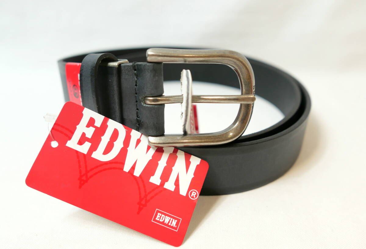 【未使用】未使用品 EDWIN(エドウィン) ベルト 牛革 幅30mm ブラック 黒 Free Size メンズ レディース 送料無料 ...