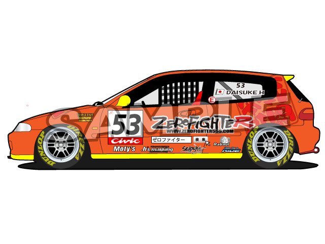 【未使用】送料メール便★ゼロファイターEG6シビック鈴鹿N1仕様ステッカー★JDM EK9 EF9 EK4 EJ1 EJ7 GK5 DC5 DC2 DB8 EF8 JA4 JDM CL7 ...