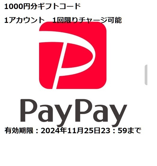 【未使用】PayPayポイント PayPayギフトコード ギフトコード番号 通知 ペイペイ チャージ クーポン 1000円分 必ず説明欄をお読みください。の落札情報詳細 - Yahoo ...