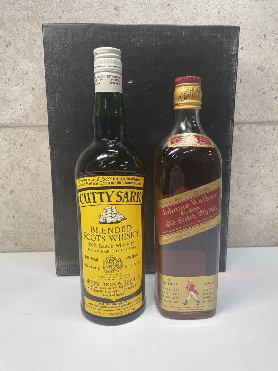【やや傷や汚れあり】※未開封品 2点セット ウィスキー CUTTY SARK カティサーク 760ml 43％ johnnie Walker ジョニーウォーカー 760ml 43％ 箱付き ...