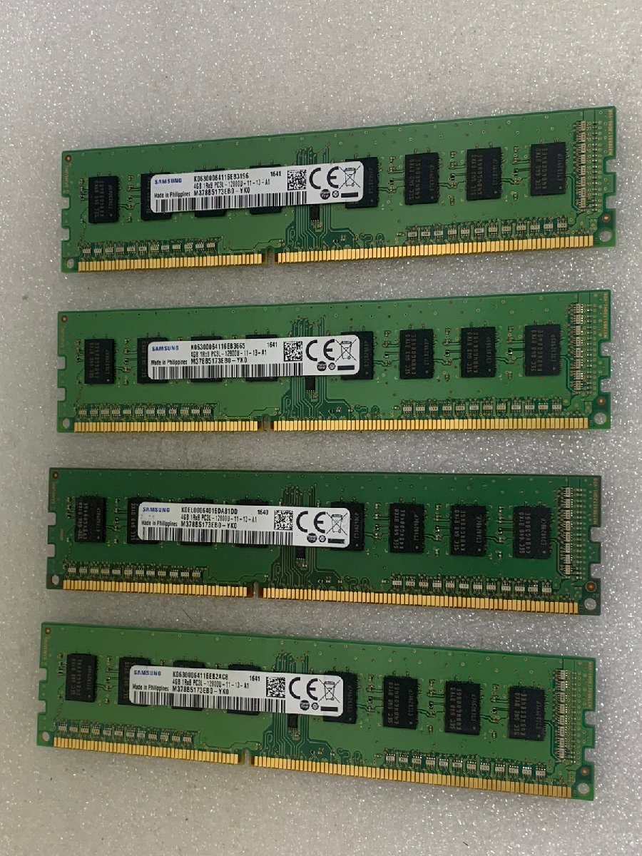 【やや傷や汚れあり】SAMSUNG 1RX8 PC3L-12800U 4GB 4枚 DDR3 16GB DDR3 デスクトップ用 メモリ DDR3L-1600 4GB 4枚で 16GB ...
