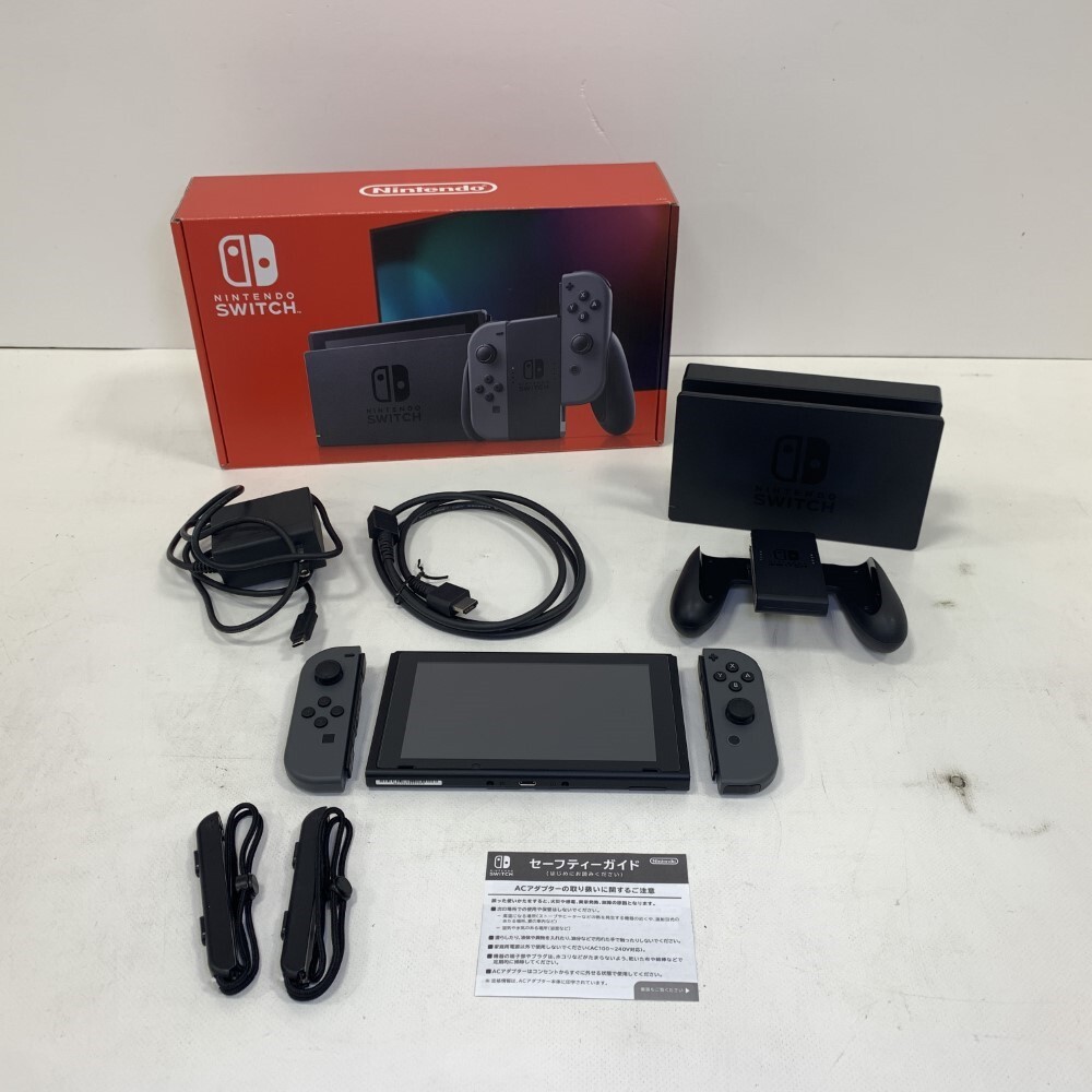 【やや傷や汚れあり】07w4725★1円~ Nintendo Switch 新型 XKJ 動作品 任天堂 ニンテンドー スイッチ グレー ...