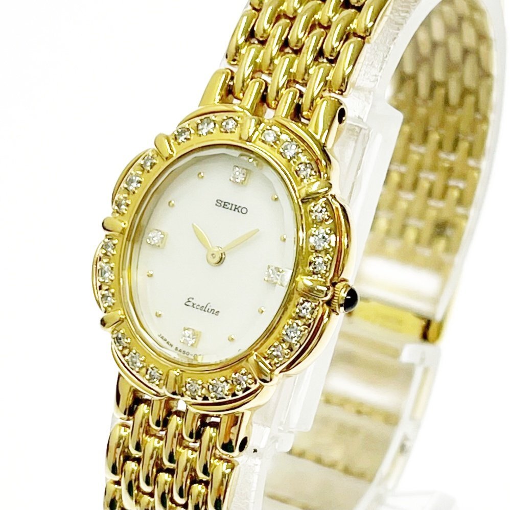 【全体的に状態が悪い】【1円スタート】SEIKO セイコー 5A50-5190 エクセリーヌ GP シェル文字盤 クオーツ レディース腕時計 ジャンク 363547の落札情報詳細 ...