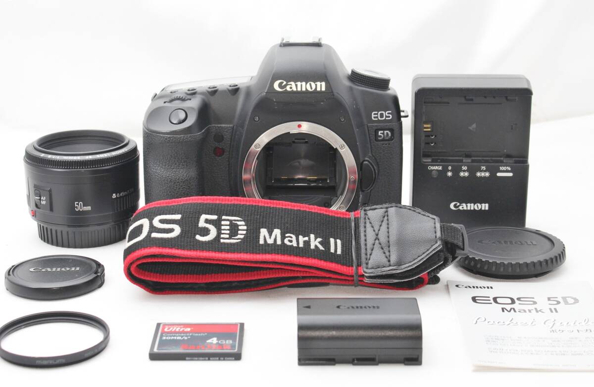 【目立った傷や汚れなし】★【極上美品 初心者におすすめ】 Canon EOS 5D MarkII ★ EF50mm F1.8 II ★ バッテリー 充電器 簡易マニュアルつきの落札情報詳細 ...