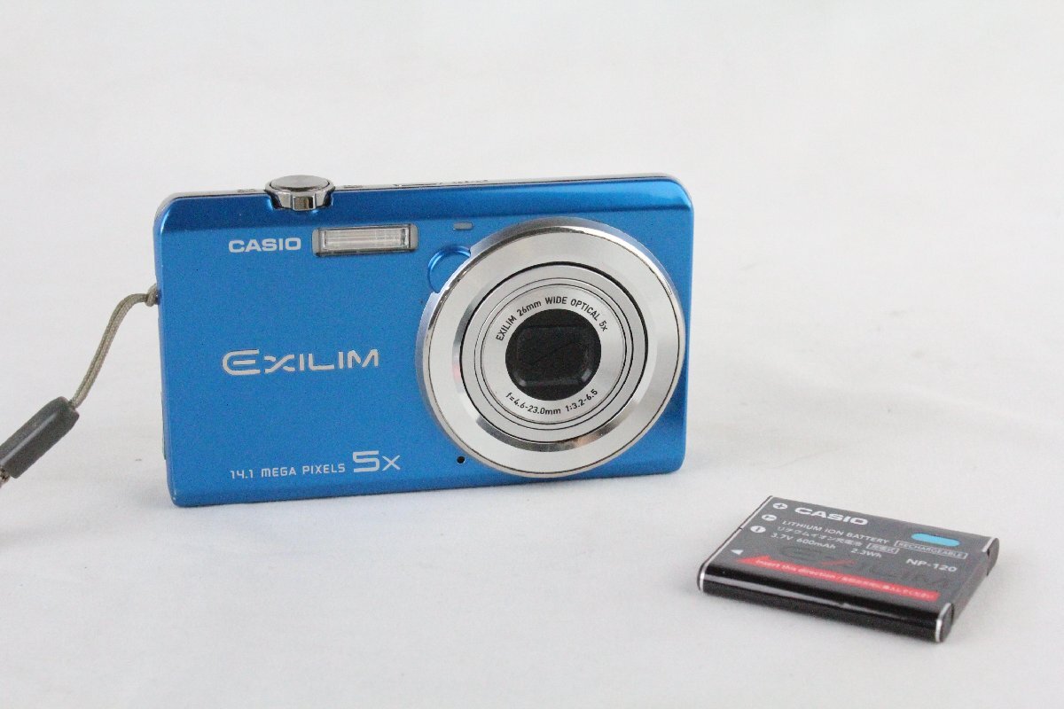 【傷や汚れあり】F★【G】CASIO EXILIM 14.1 MEGA PIXELS 5X ブルー コンパクトデジタルカメラ カシオ ...