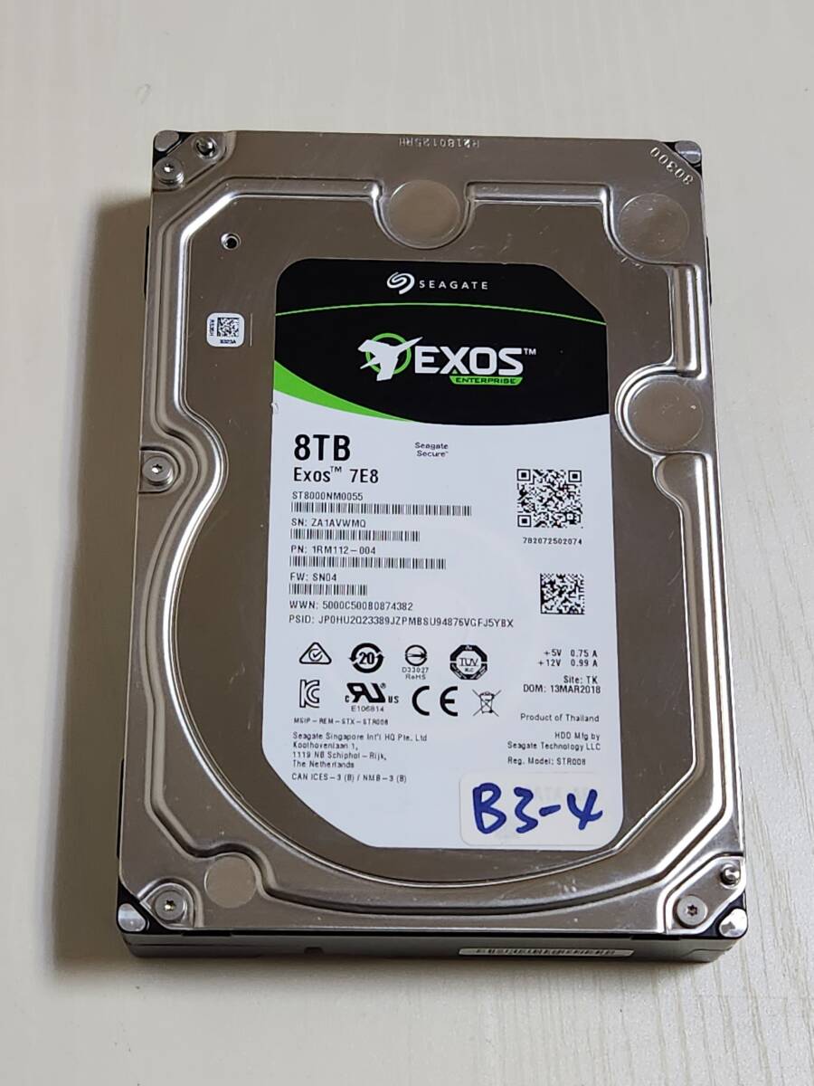 【目立った傷や汚れなし】Seagate Exos 7E8 8TB Enterprise HDD / ST8000NM0055 / CDI正常 ...