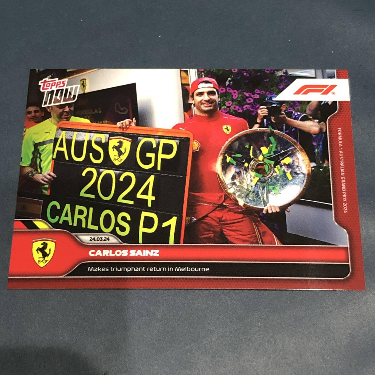 【目立った傷や汚れなし】2024 F1 Topps Now formula 1 CARLOS SAINZ Ferrari Makes ...
