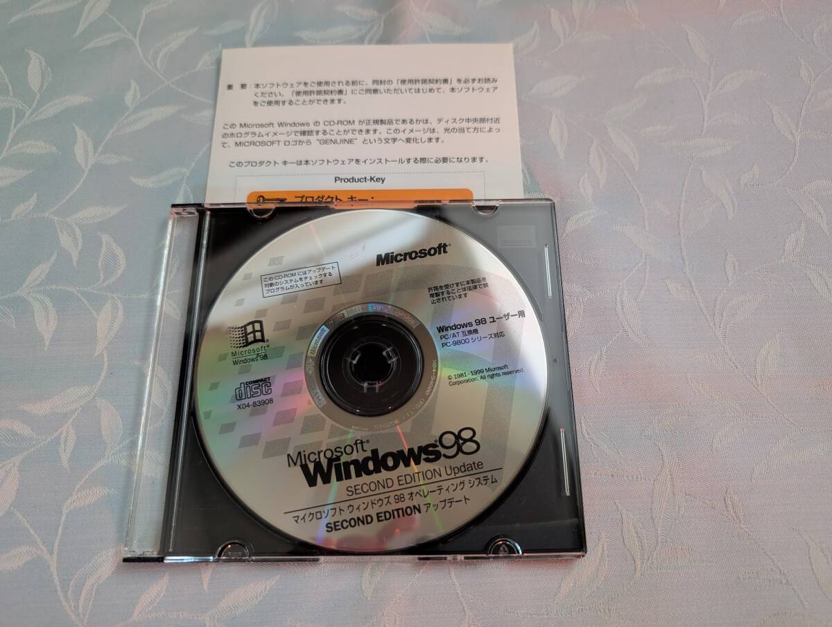 【やや傷や汚れあり】Microsoft Windows 98 SECOND EDITION Update SE PC/AT 互換機 PC-9800 シリーズ 両対応 CD-ROM プロダクト ...
